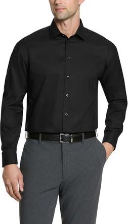 Kenneth Cole Dress Shirt Regular Fit Solid Chemise, Noir, 40,64 cm-41,91 cm Cou 81,28-83,82 cm Sleeve Homme
