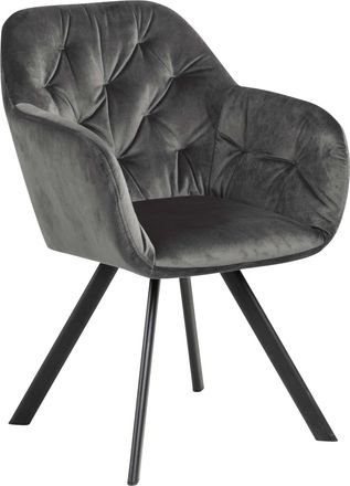 AC Design Furniture Kerstin Stuhl, Samt, B: 57,5 x H: 81,5 x T: 61,5 cm, 1 Stück, 82122, Grau