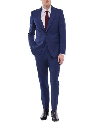 Fursac Costume ajust&eacute; en laine &agrave; chevrons - Taille 44 - Homme