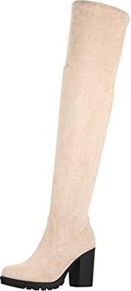 Elara Bottes Femme à Talons Hauts Chunkyrayan E4835 Beige-37