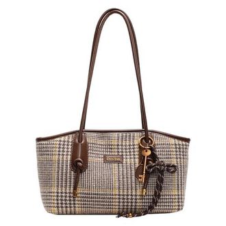 Generic Sac &agrave; bandouli&egrave;re en laine pour femme - Grand sac tendance avec pendentif pour le travail, le shopping, les voyages, le quotidien, caf&eacute;, 12.99x7.48x3.