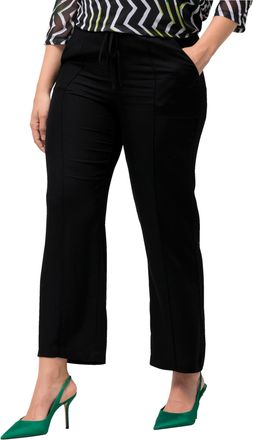 Ulla Popken Damen, große Größen, Bügelfalten, gerades Bein, Elastikbund, Schwarz, 48 EU