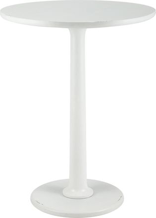 Clp Beistelltisch rund Farragut, massiver Holztisch aus Mindi-Holz, handgefertigter Couchtisch für Wohnzimmer und Esszimmer, Farbe:antik weiß