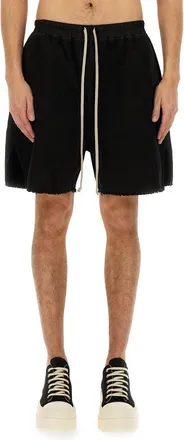 Rick Owens Zippered Cotton Boxer Shorts - Black