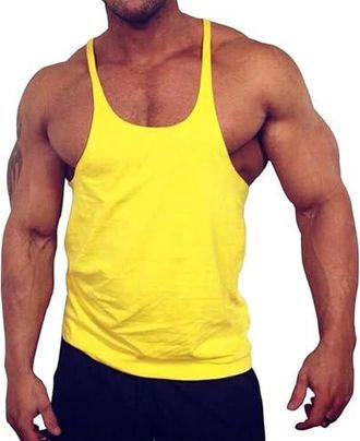 Generic D&eacute;bardeur de fitness pour homme - T-shirt dentra&icirc;nement c&ocirc;tel&eacute; - S&eacute;chage rapide - T-shirt d&eacute;t&eacute; - Coupe ajust&eacute;e - D&eacute;bardeur de sport - D&eacute;bardeur de bod