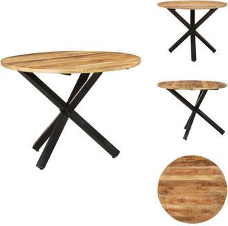 vidaXL Vidaxl - Esstisch Rund 100x100x75 cm Raues Mangoholz - Esstisch - Esstische - Holz-Esstisch - Holz-Esstische