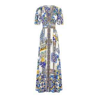 Camilla Kleid mit geformtem Taillenband und Fledermaus&auml;rmeln - - Dresses - Damen - Mehrfarbig - M