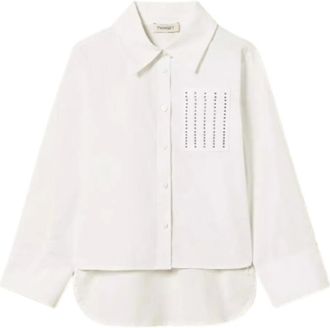 Twinset Femme, Blouses et Chemises, Blanc, Taille: 44 FR Camicia in popeline borchie