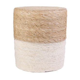The Home Deco Factory The Home Deco Factory - Pouf en jute beige et naturel pieds bois