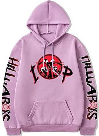 Keephen Unisexe Ras du Cou Animé Imprimé Pull - Helluva Boss Graphic Chandail Décontractée Lâche À Manches Longues Sweat à Capuche