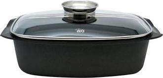 ELO Alucast Bräter 32cm mit Glasdeckel und Aromaknopf, ELODUR Select Antihaftversiegelung, backofenfest, induktionsgeeignet, schwarz