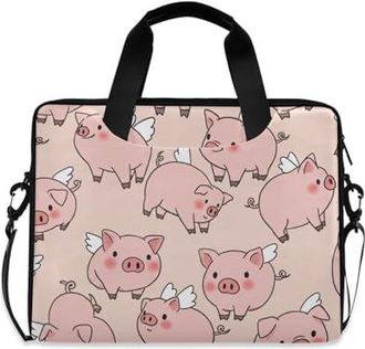 Alaza Sac pour ordinateur portable de 40,6 &agrave; 15,6 avec motif chien carlin sur un rose - Sac pour ordinateur portable de 40,6 &agrave; 15,6 cm - Sac fourre-tout pou