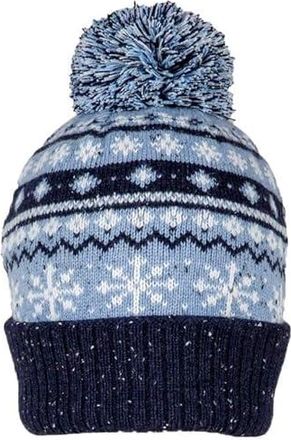 Dents Bonnet jacquard Fair Isle pour femme Bleu bleuet
