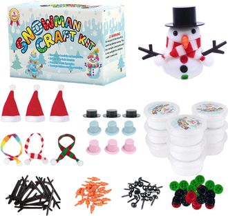 Generico Schneemann-Handwerk: Weihnachtsaktivit&auml;ten, Set D Ton, Schneemann f&uuml;r Kinder von 3 bis 8 Jahren, Jungen, M&auml;dchen, Studenten, Jugendliche, Familien, Vo