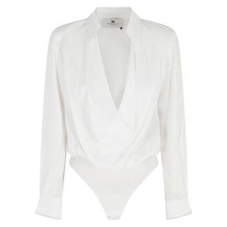 Elisabetta Franchi Georgette Bodysuit - - Tops - Damen - Wei&szlig; - XL
