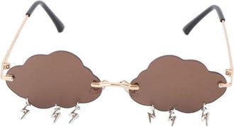 IFUNDOM Lunettes de Soleil Femme sans Monture Design Nuage pour Photos Entre Amis Protection UV 14.6X14X4.1 CM