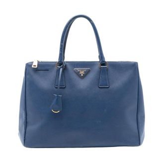 Prada Sac cabas structur&eacute; en cuir Pre-owned - Femme - Pre-owned - Bleu - Taille: ONE Size
