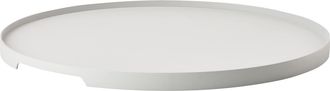 Zone Denmark Singles Serviertablett aus Metall, dekoratives Tablett, rund, 35 cm im Durchmesser, Warm Grey (Grau)