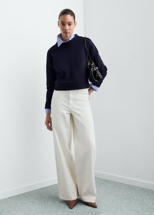 Mango Strickpullover mit Schmuckknöpfen dunkles marineblau - Damen - XXS - MANGO