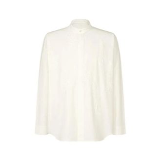 Issey Miyake Homme, Chemises, Blanc, Taille: M Chemise Broderie Press&eacute;e