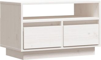 vidaXL Vidaxl - TV-Schrank Wei&szlig; 60x35x37 cm Massivholz Kiefer