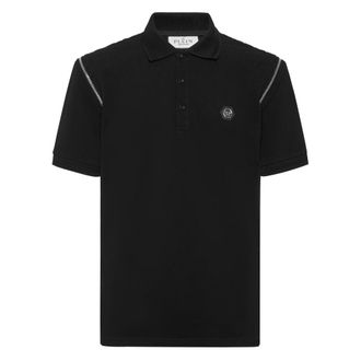 Philipp Plein Polo Shirt mit Rei&szlig;verschl&uuml;ssen an den &Auml;rmeln - - Tops - Herren - Schwarzk - S