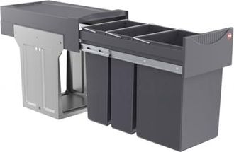 Hailo 3666191 Collecteur de d&eacute;chets, Plastique, Anthracite, 48,2 x 40 x 25.1 cm