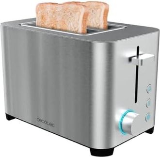 Cecotec Toaster YummyToast - mit einem langen Schlitz, Edelstahloberfl&auml;chen, 5 Leistungsstufen, 2 vorkonfigurierten Funktionen, Kr&uuml;melschublade (850 W)