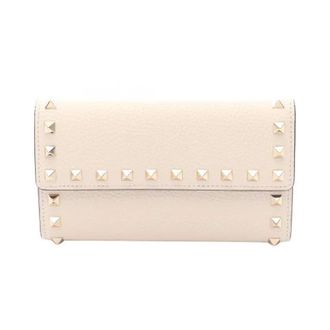 Valentino Pre-owned Rockstud Leather Long Wallet - - Pre-owned - Damen - Beige - ONE SIZE