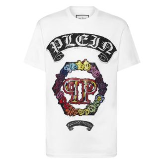 Philipp Plein Homme, Tops, Blanc, Taille: L T-Shirt Col Rond Smile