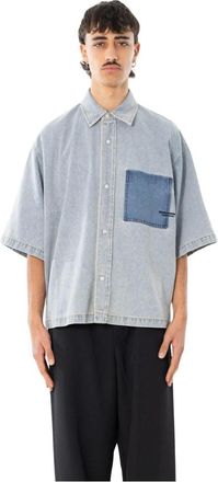 New Amsterdam Surf Association Homme, Chemises, Bleu, Taille: M Light Denim Cropped SS Shirt