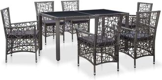 vidaXL Vidaxl - Mobilier à dîner dextérieur 7 pcs Résine tressée Gris