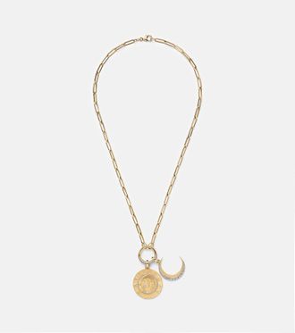 Foundrae Collier Infinite Gratitude & Crescent en or 18 ct et diamant