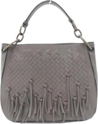 Bottega Veneta Sac bandouli&egrave;re en cuir dagneau Pre-owned - Femme - Pre-owned - Gris - Taille: ONE Size