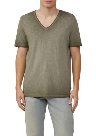 QS by s.Oliver Gewaschenes T-Shirt mit Rollkante in Melange-Optik