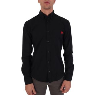 HUGO BOSS Homme, Chemises, Noir, Taille: M Chemise Elvito Coupe Ajust&eacute;e Boutonn&eacute;e