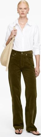 Arket CORAL Wide Cordhose -Grün