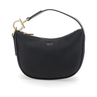 Ferragamo Femme, Sacs, Noir, Taille: ONE Size Sac &agrave; main avec poign&eacute;e sup&eacute;rieure et Gancini