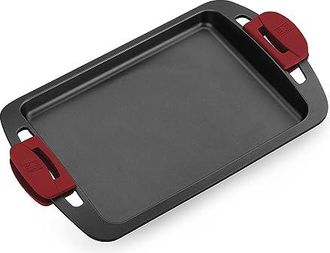 Bra Premiere | Grille Lisse de 40 cm en Fonte dAluminium | 3 Couches avec Revêtement Antiadhésif Renforcé sans APFO, Poignées Amovibles Incluses | Convien