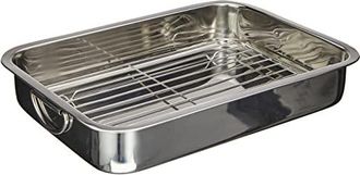 GSW 809252 EDELSTAHL Viereckpfanne mit Einsatz 40cm, silber, 40 x 28 x 7.1 cm, 1 Stück