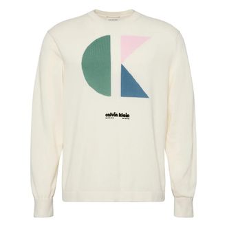 Calvin Klein Grafischer Baumwollpullover Moderner Stil - - Sweatshirts & Hoodies - Herren - Wei&szlig; - XS