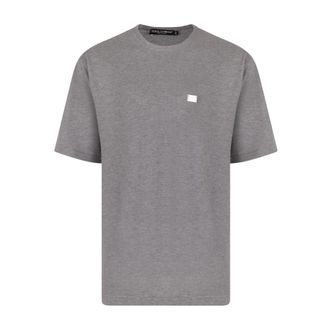 Dolce & Gabbana Logo Plaque T-Shirt - - Tops - Herren - Grau - M