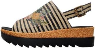 Dogo Gigi Dreamer Women Sandals Open Toe Flat Sandals Adjustable Back-Strap Daily Women Wedge Shoes Vegan Leather Multicolor Printed Design