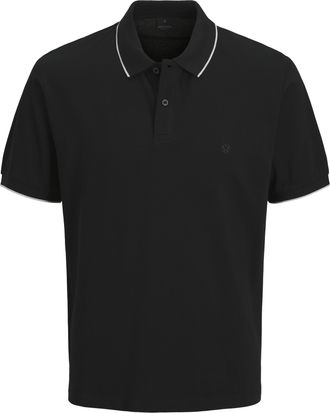 Jack & Jones Poloshirt JACK & JONES JPRBLAWESTON SS POLO, Herren, Gr. XL, schwarz detail:contrast, Jersey, Obermaterial: 100% Baumwolle, unifarben, regular fit nor