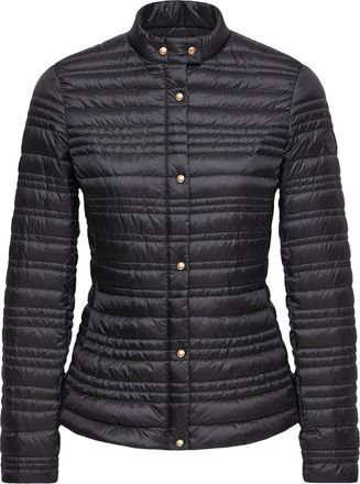 Moncler Moncler Veste De Motard Cataire En Duvet Avec Matelassage Ray&eacute;, Femme, Noir, Taille: 00