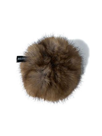 Balenciaga Holli faux-fur round scrunchie - Braun