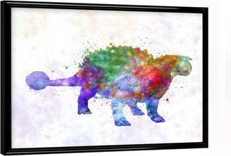artboxONE Poster mit schwarzem Rahmen 18x13 cm Tiere Ankylosaurus in Watercolor - Bild Dinosaur Animal Childish