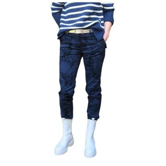 Mason's Schlanke Samt New York Hose mit Muster - - Trousers - Damen - Blau - M