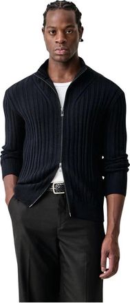 A|X Armani Exchange Cardigan coupe droite - Homme - Pulls - Bleu - Taille: L
