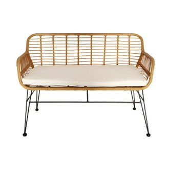 Paris Prix Paris Prix - Banc dExt&eacute;rieur & Coussin Noumea 116cm Beige